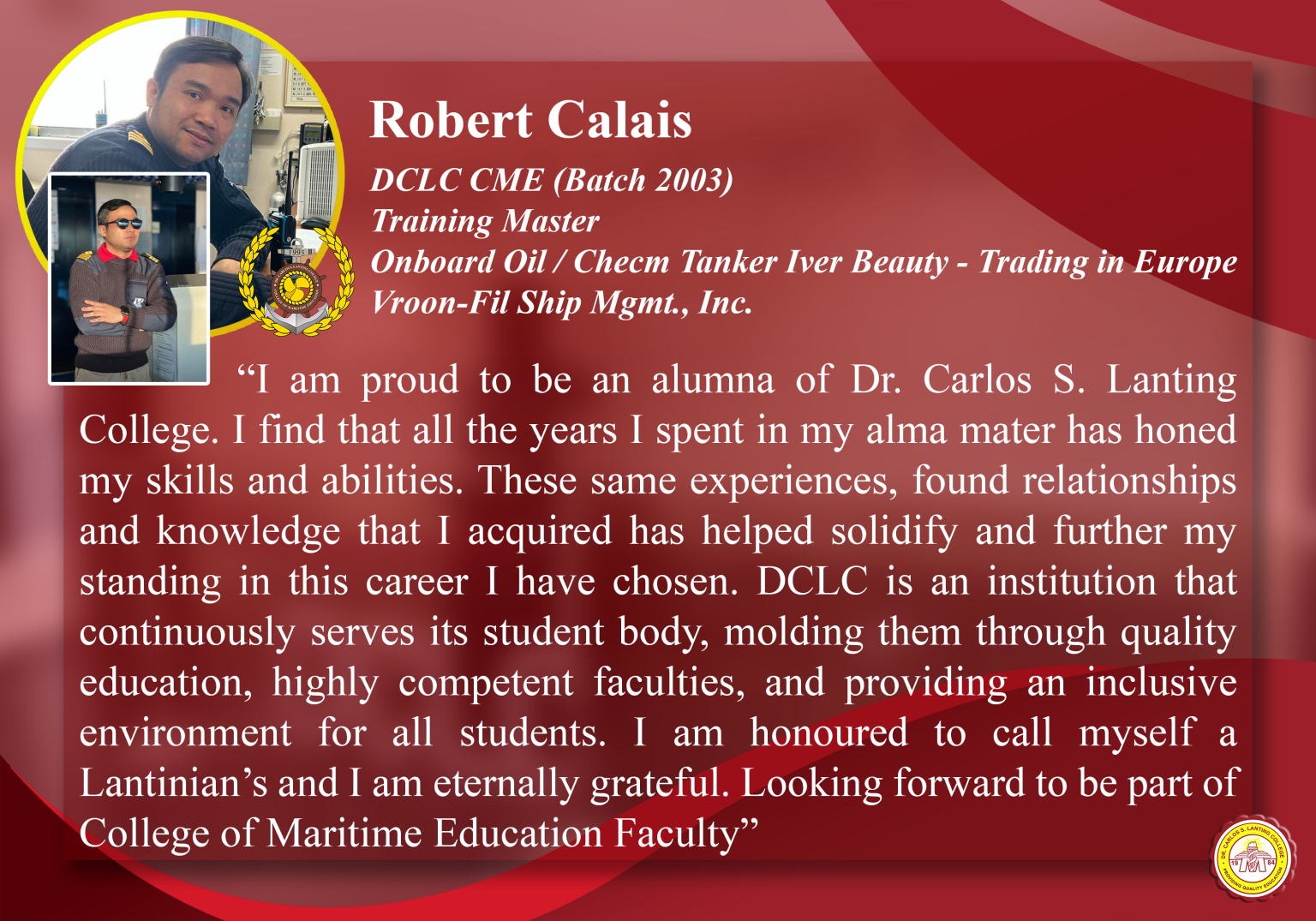 College of Maritime Education - Dr. Carlos S. Lanting College ...