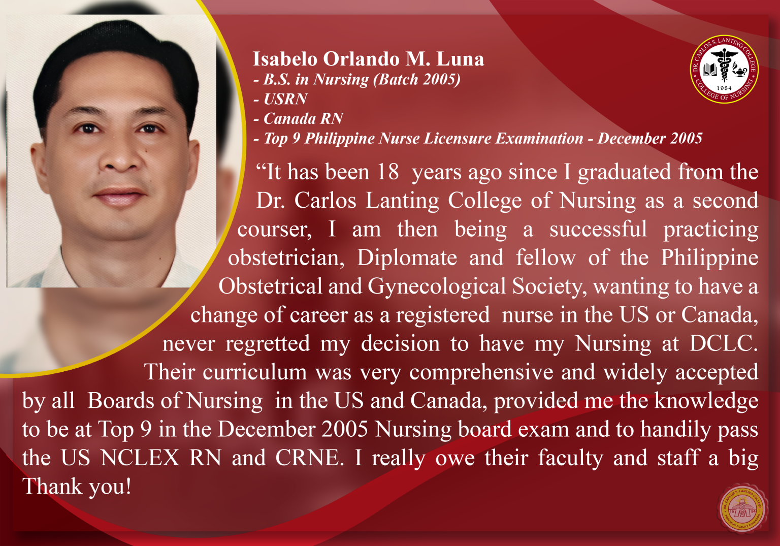 College Of Nursing - Dr. Carlos S. Lanting College | Official Website