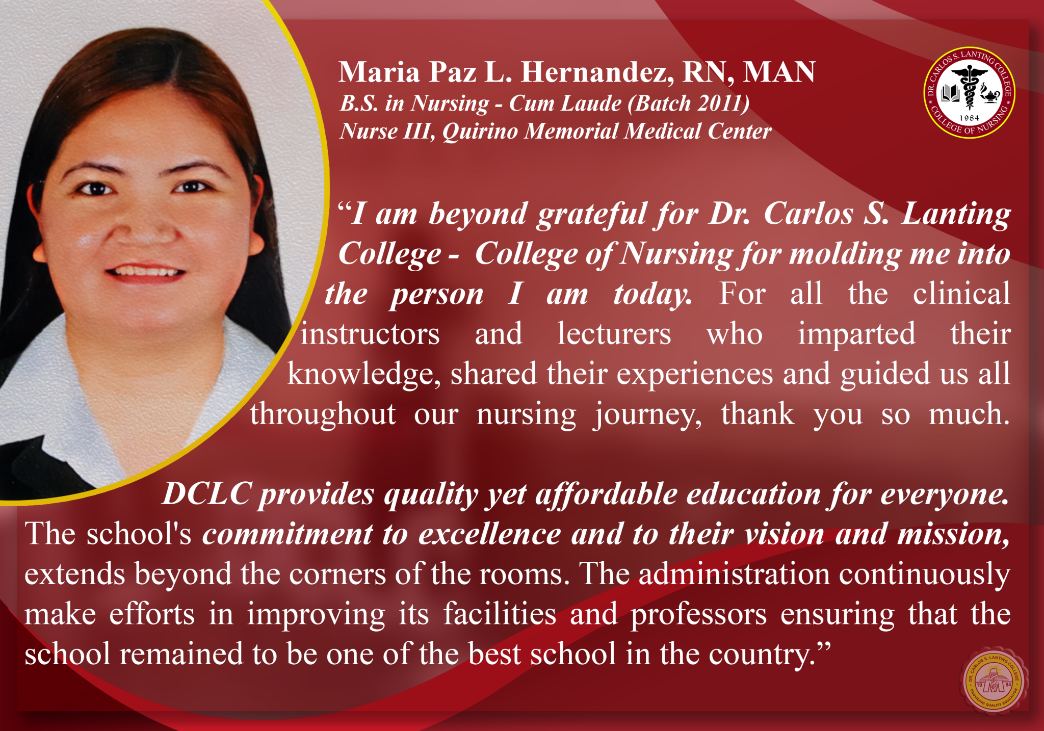 College Of Nursing - Dr. Carlos S. Lanting College | Official Website